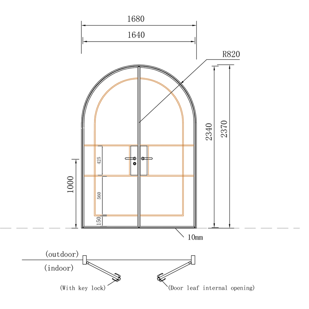 Soho Aluminium Arched Double Door – Hardware Concepts